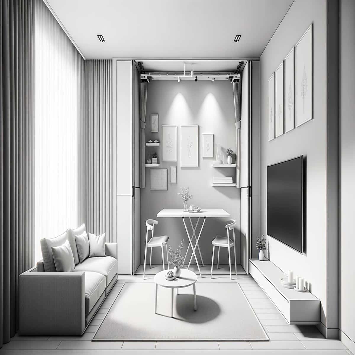 11 Small Living Room Ideas with TV and Dining Table That Make the Most ...