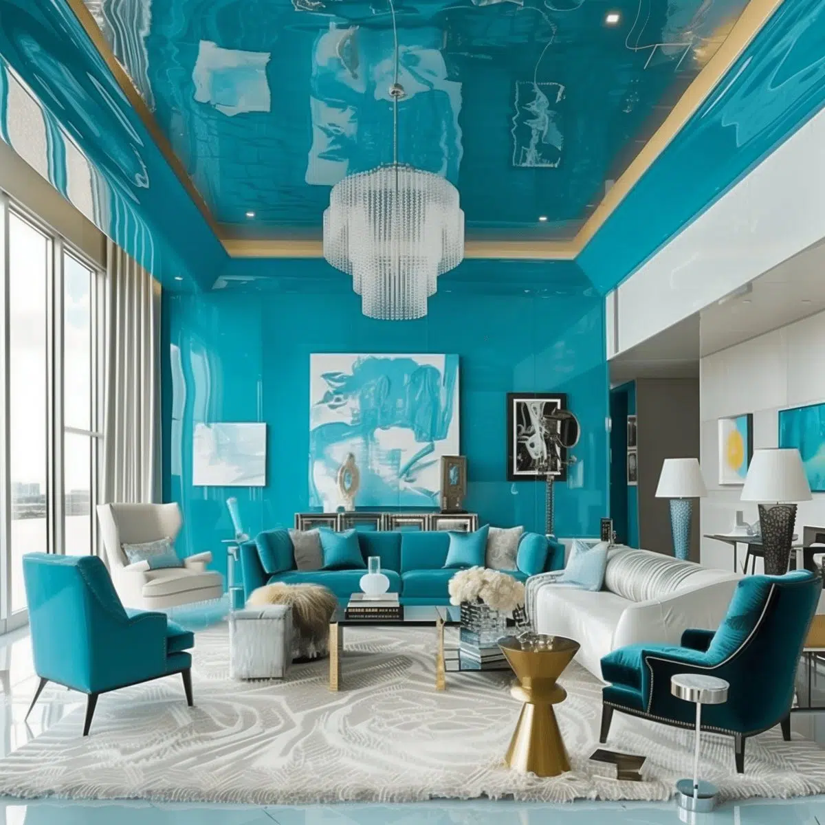 40+ Ways to Add a Splash of Turquoise to Your Living Room - HearthandPetals