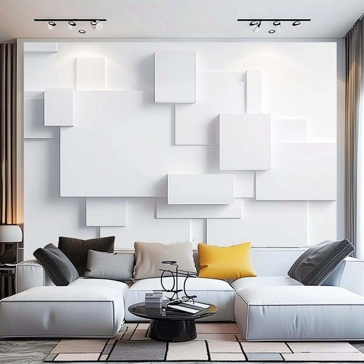 20+ Ideas to Turn Your Large Blank Wall into a Living Room Showstopper ...