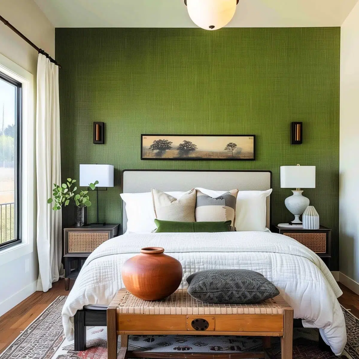50+ Green Accent Bedroom Wall Ideas That Will Make You Green With Envy ...