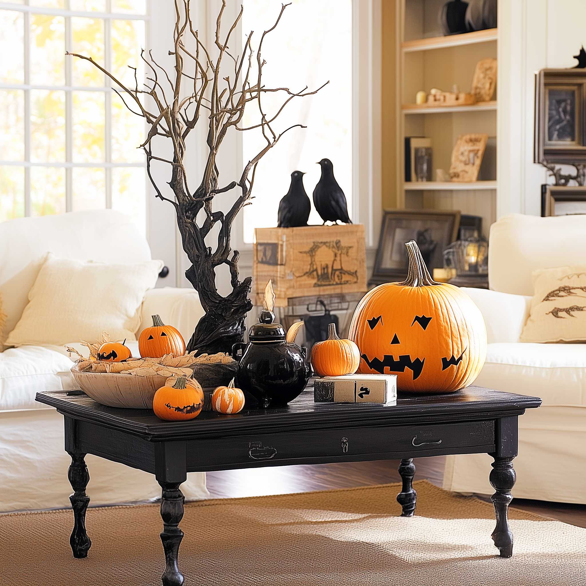 50+ Halloween Living Room Table Decor Setups That Scream Style ...