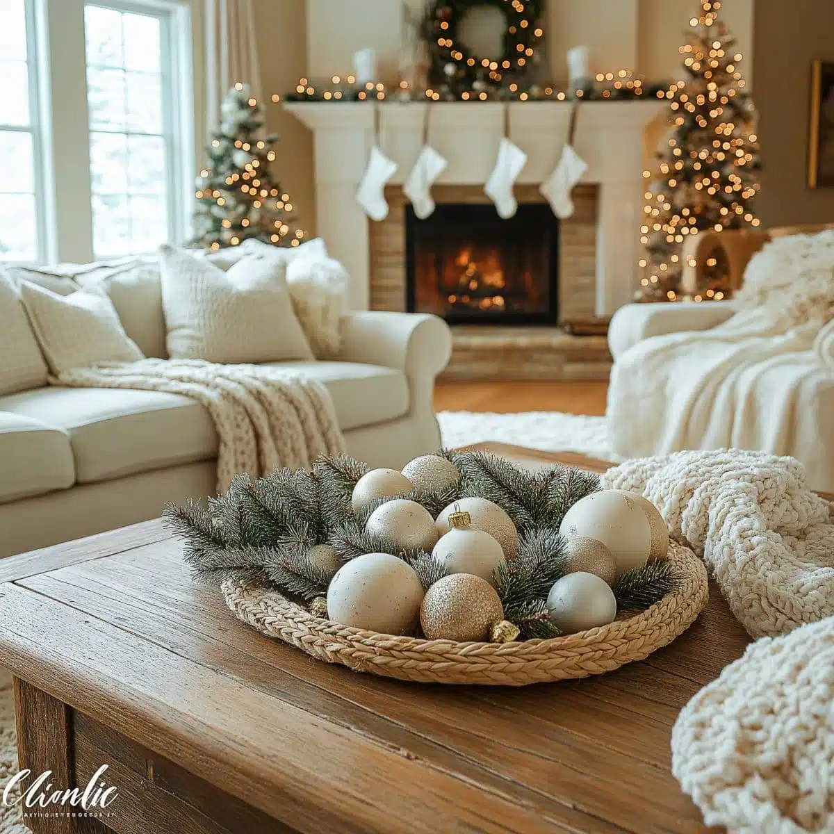 50+ Farmhouse Christmas Decor Coffee Table Inspirations Bringing Barn ...