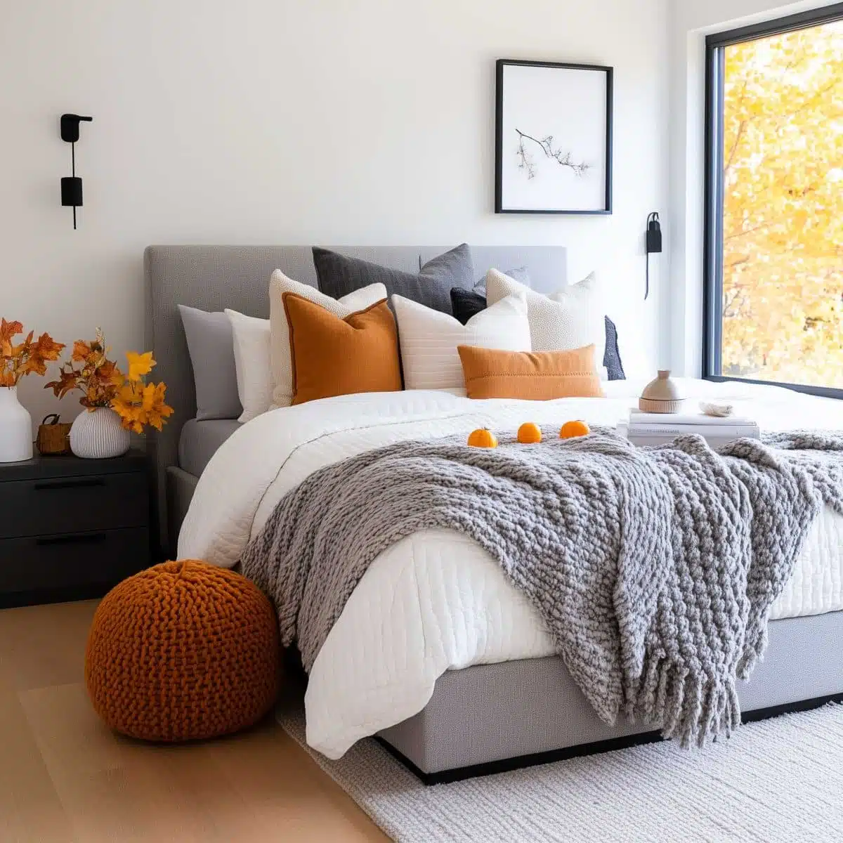 50+ Fall Bedroom Decor with Gray Concepts Where Fog Meets Foliage ...