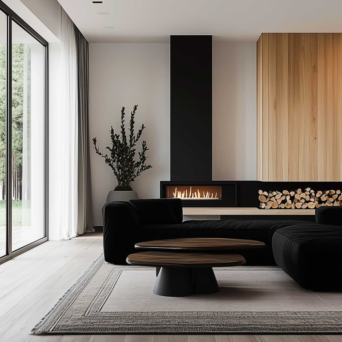 50+ Organic Modern Living Room with Black Couch Inspirations Embracing ...