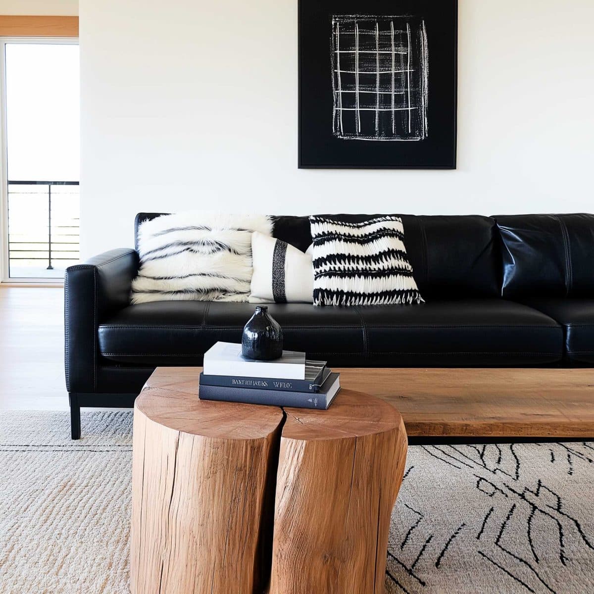 50+ Organic Modern Living Room with Black Couch Inspirations Embracing ...