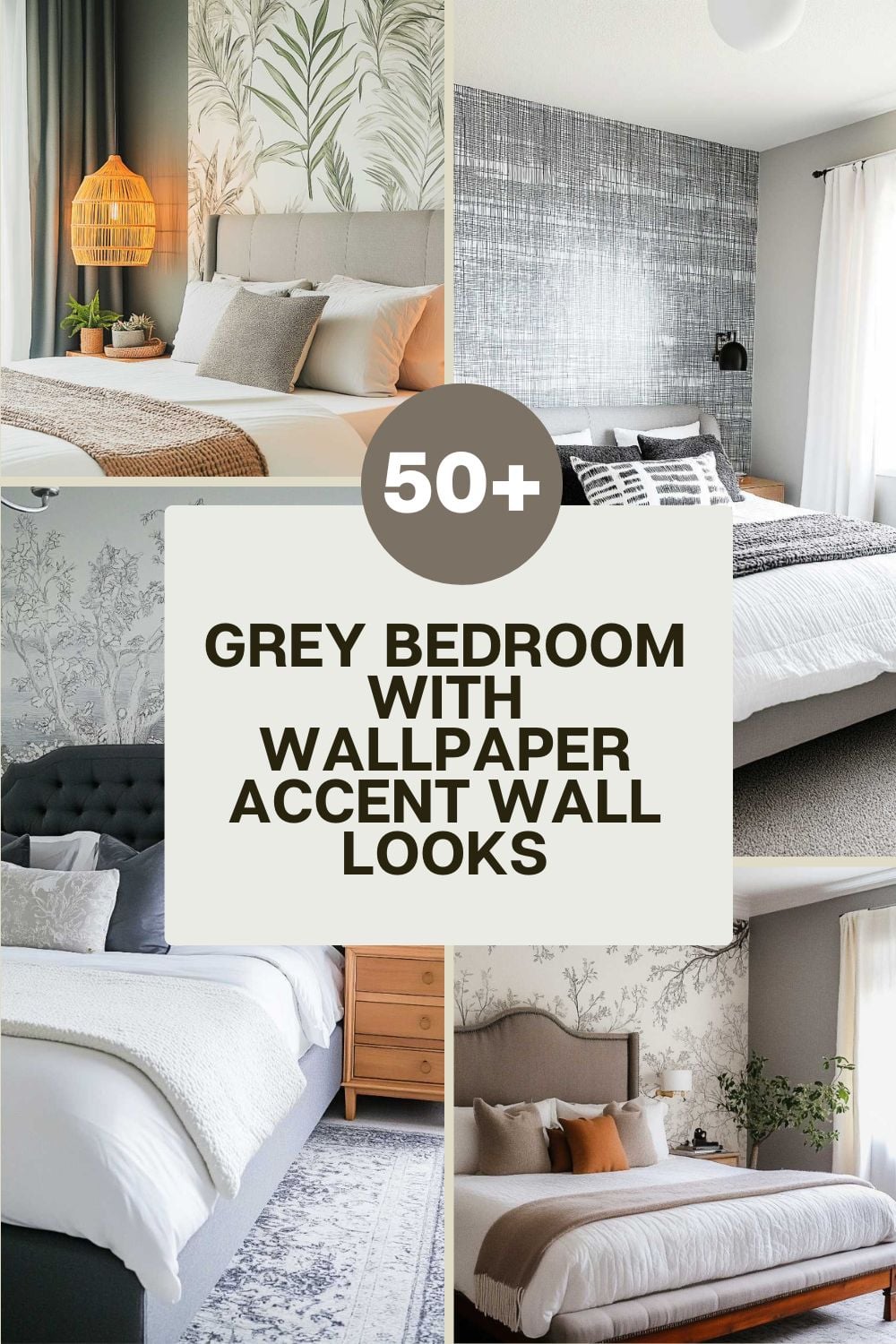 50+ Grey Bedroom With Wallpaper Accent Wall Looks You'll Love ...