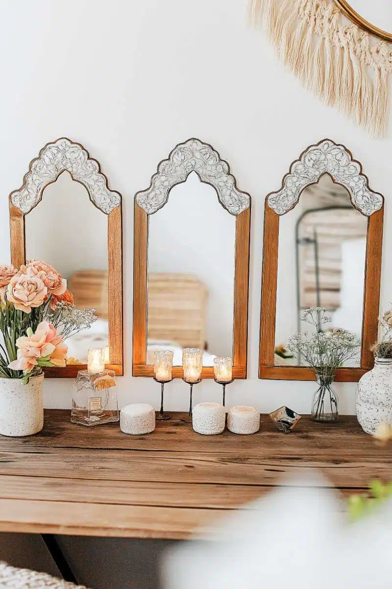 25+ Boho Vanity with Mirror Designs That'll Make Getting Ready a Groovy ...