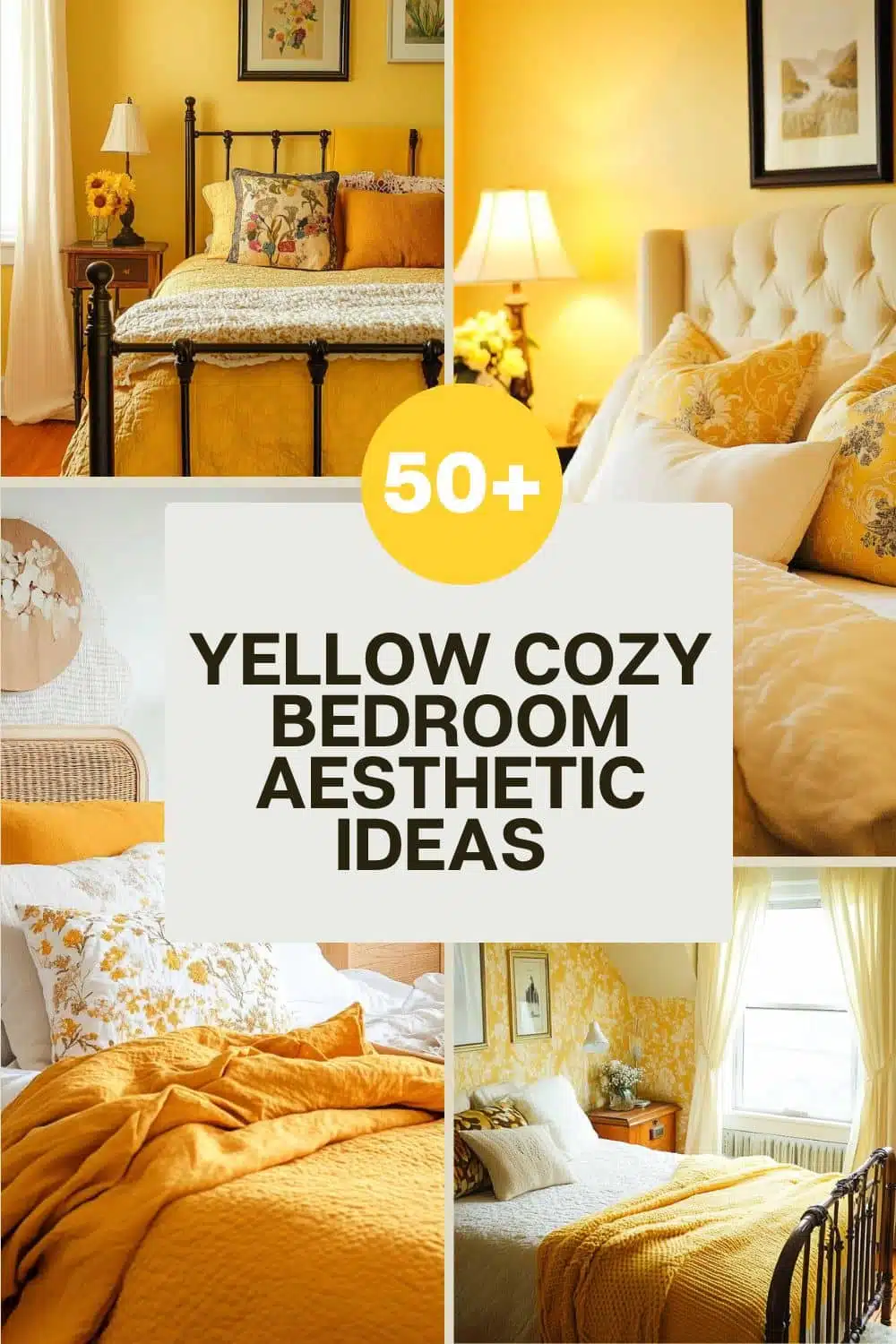 50+ Yellow Cozy Bedroom Aesthetic Ideas That Radiate Good Vibes Only ...