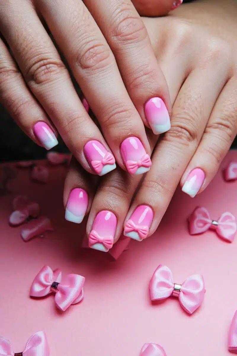 21+ Glam Pink Nails with Bow Accents to Impress Everyone - HearthandPetals