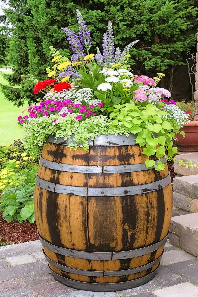 20+ Whiskey Barrel Planter Flowers Ideas Where Spirits Meet Petals ...